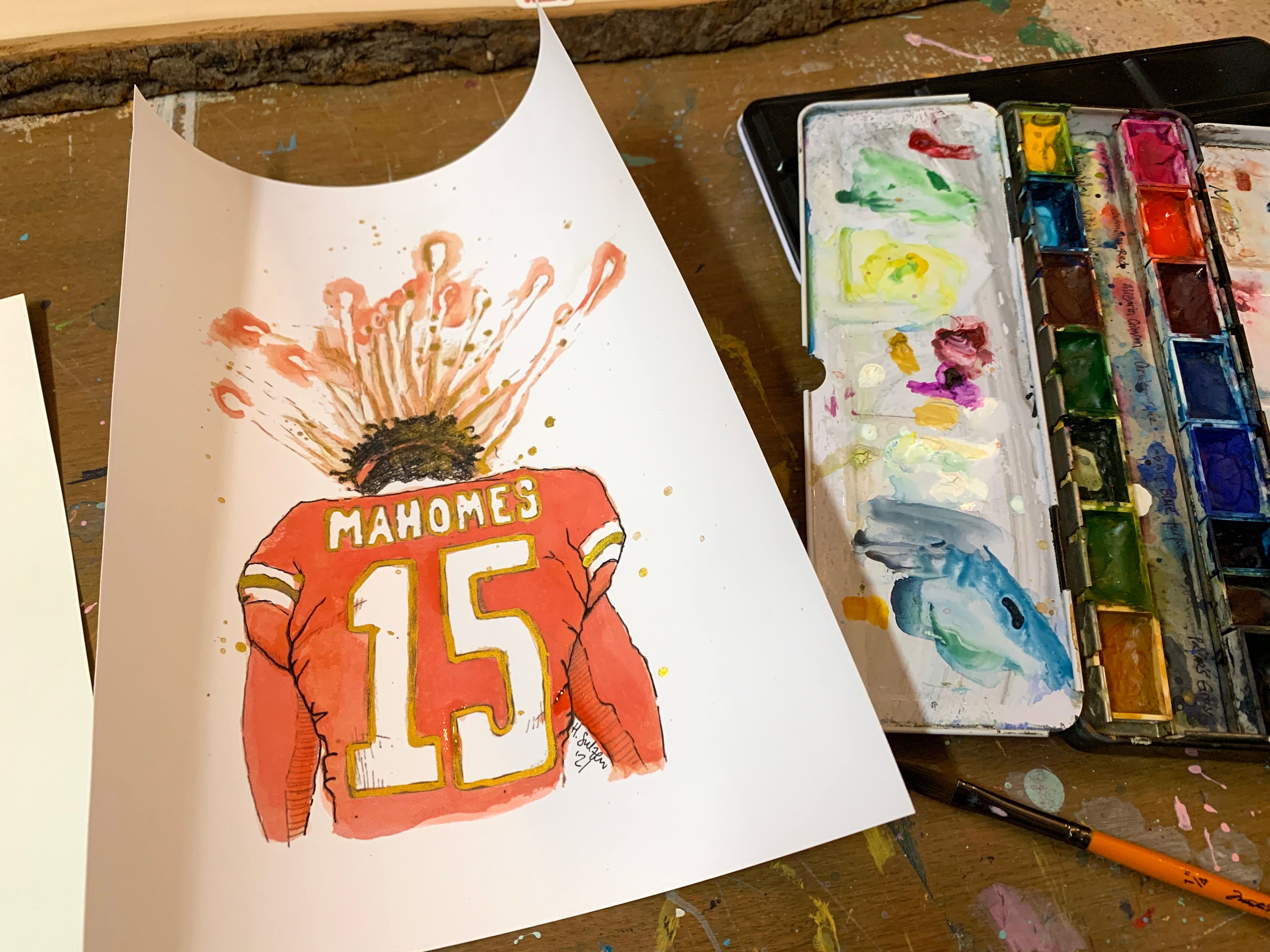 Mahomes Art Painted Print Patrick Mahomes Chiefs Kingdom - Etsy
