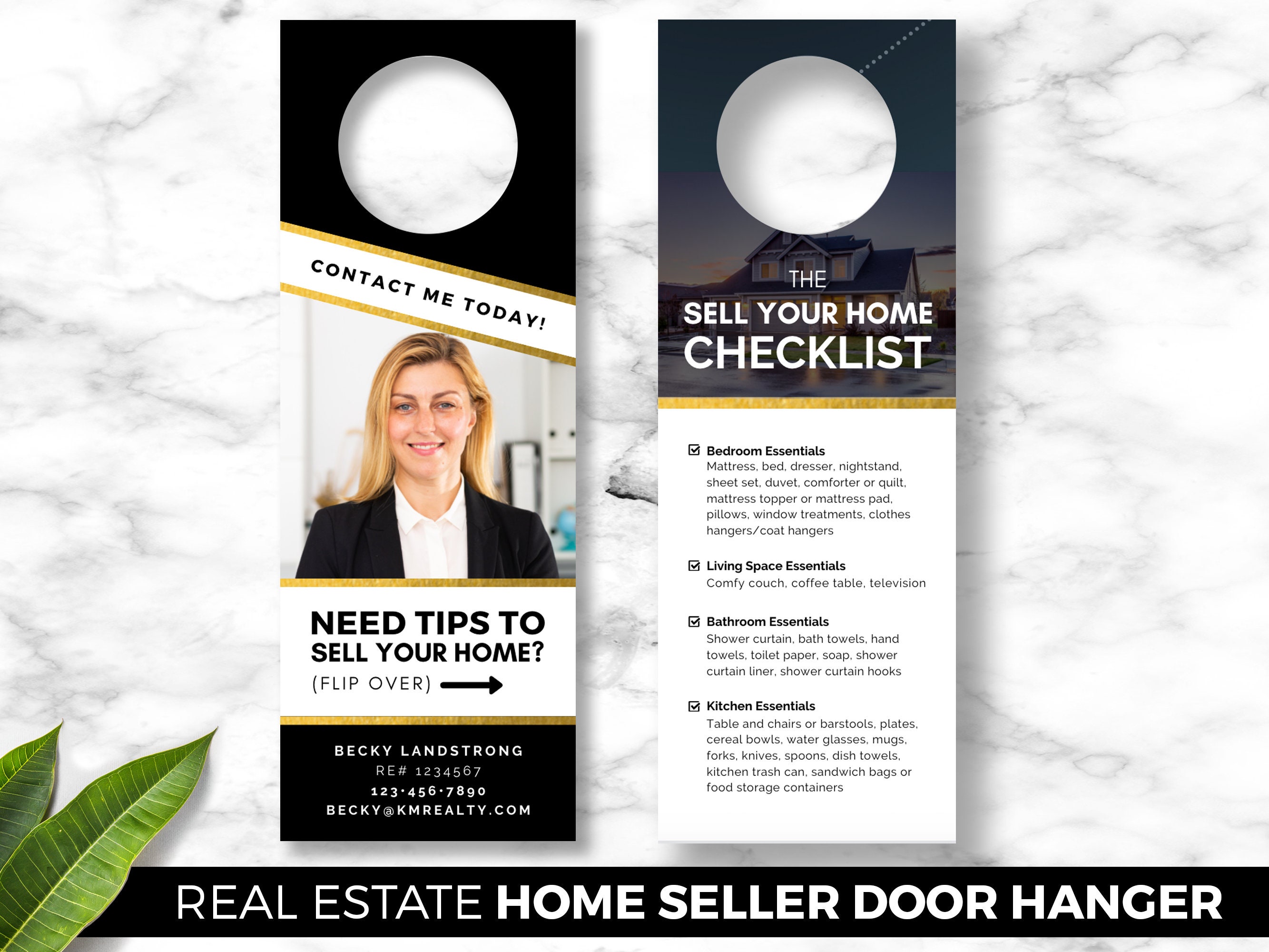 Real Estate Door Hanger, Realtor Door Hanger, Front Door Hanger, Real ...