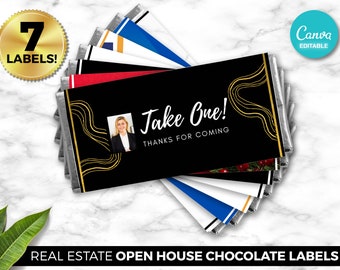 Real Estate Chocolate Bar Label Open House Realtor - Etsy