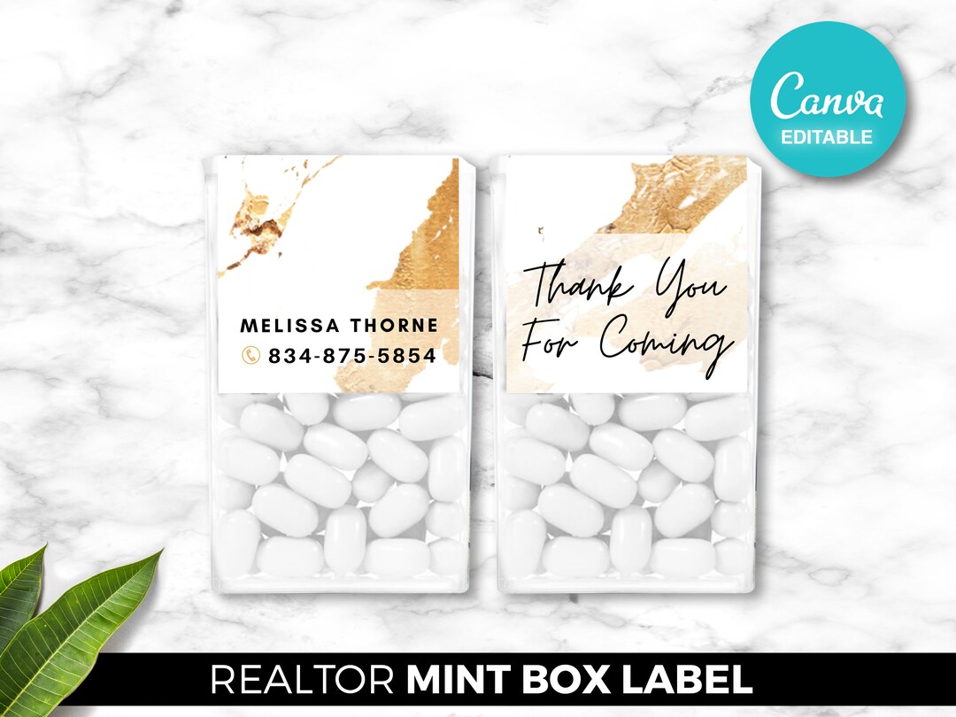 Real Estate Mint Box Label, Mint Box Stickers, Realtor Marketing, Open ...