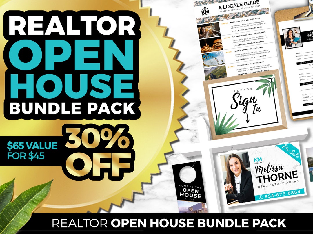 Open House Bundle Pack, Realtor Marketing, Starter Pack, Real Estate ...