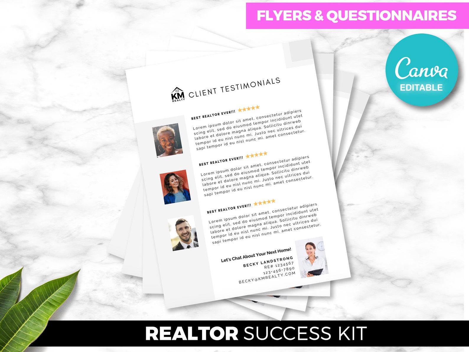 Client Testimonial Flyer, Real Estate Agent, Realtor Reviews, Digital ...