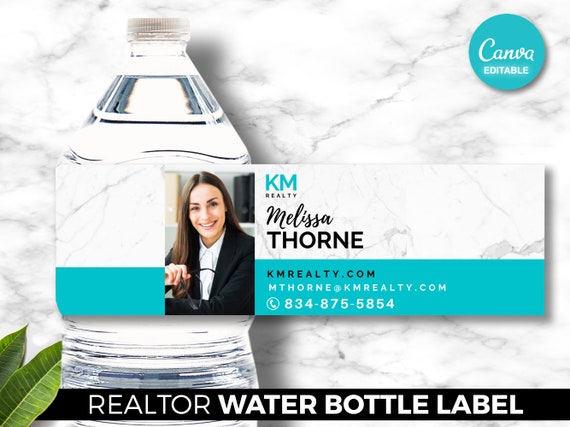 Real Estate Water Bottle Label Realtor Marketing Open House | Etsy