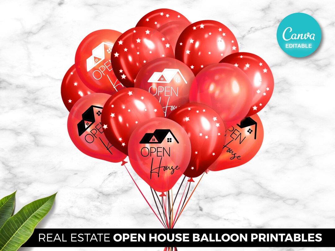Real Estate Balloon Design, Realtor Marketing, Open House, Real Estate ...