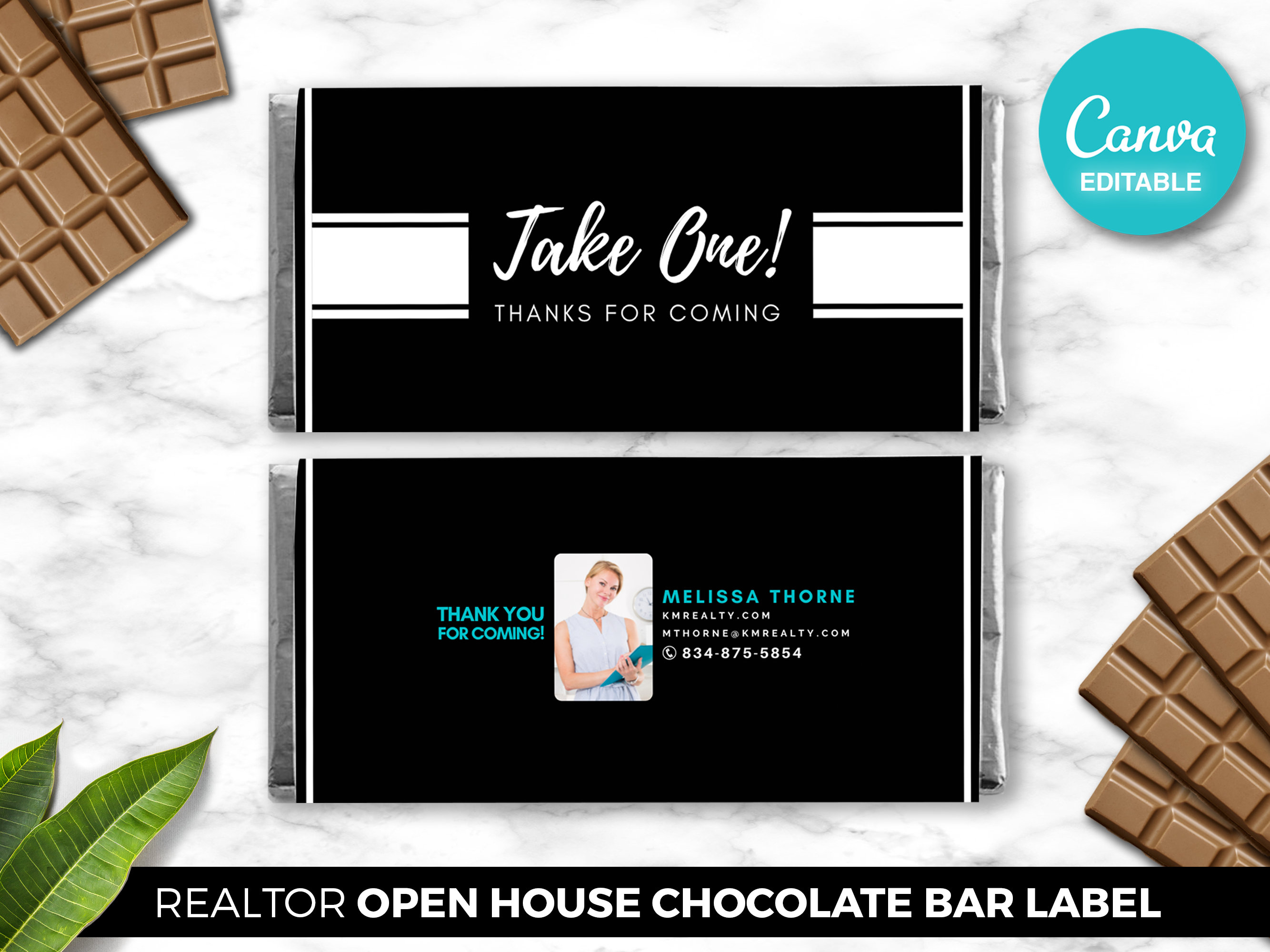 Real Estate Chocolate Bar Label, Open House, Realtor Marketing, Real ...