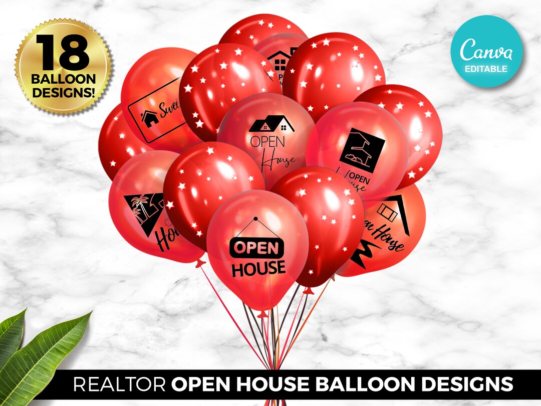 18 Real Estate Balloon Designs, Realtor Marketing, Open House, Real ...