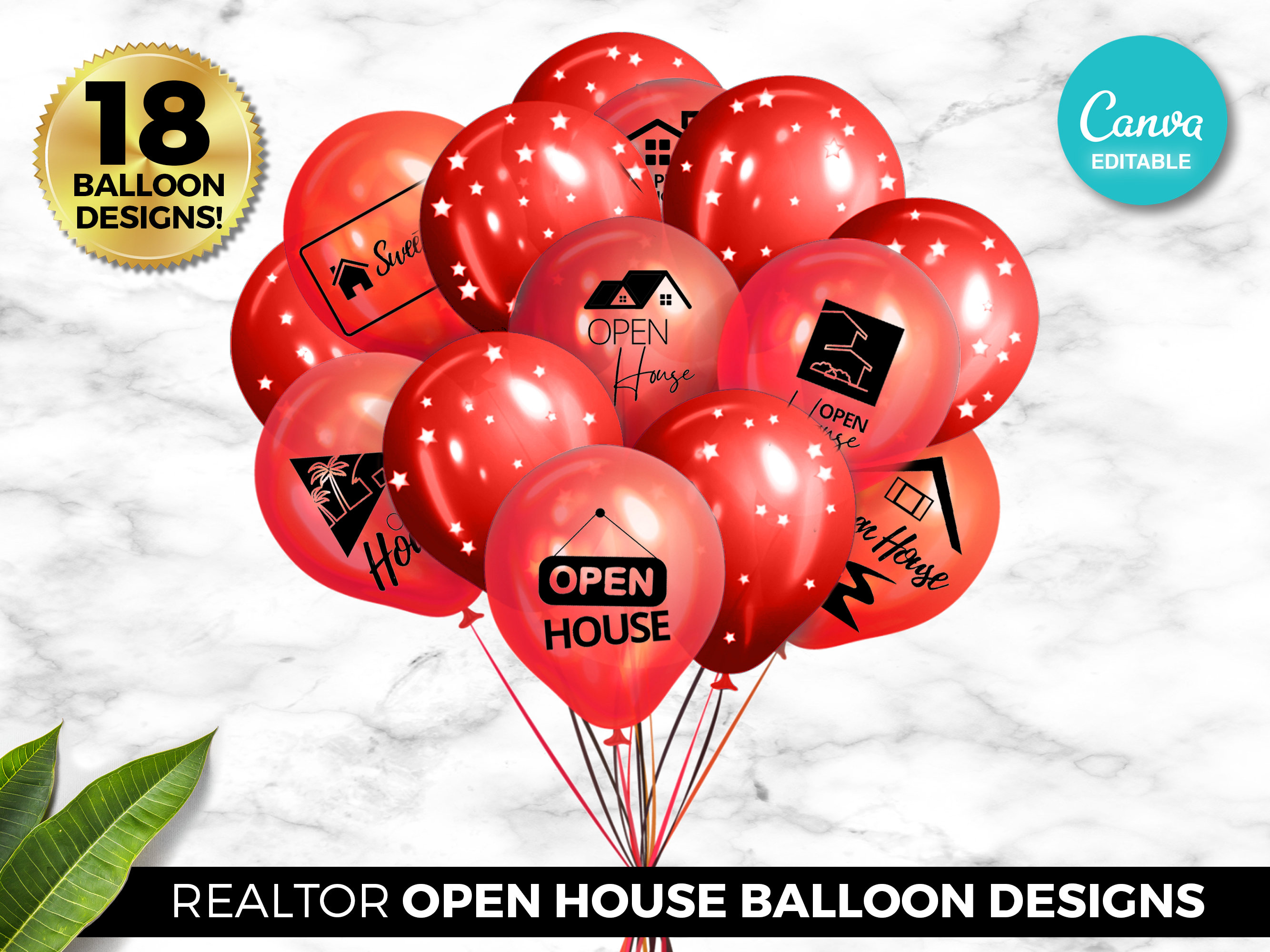 18 Real Estate Balloon Designs, Realtor Marketing, Open House, Real ...