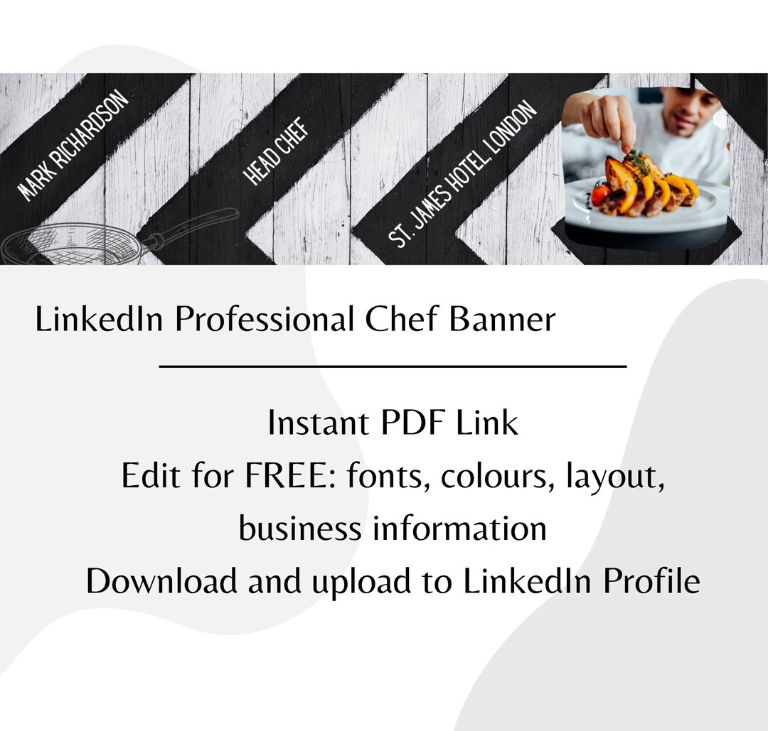 Linkedin Professional Banner Chef Linkedin Profile Instant Edit ...