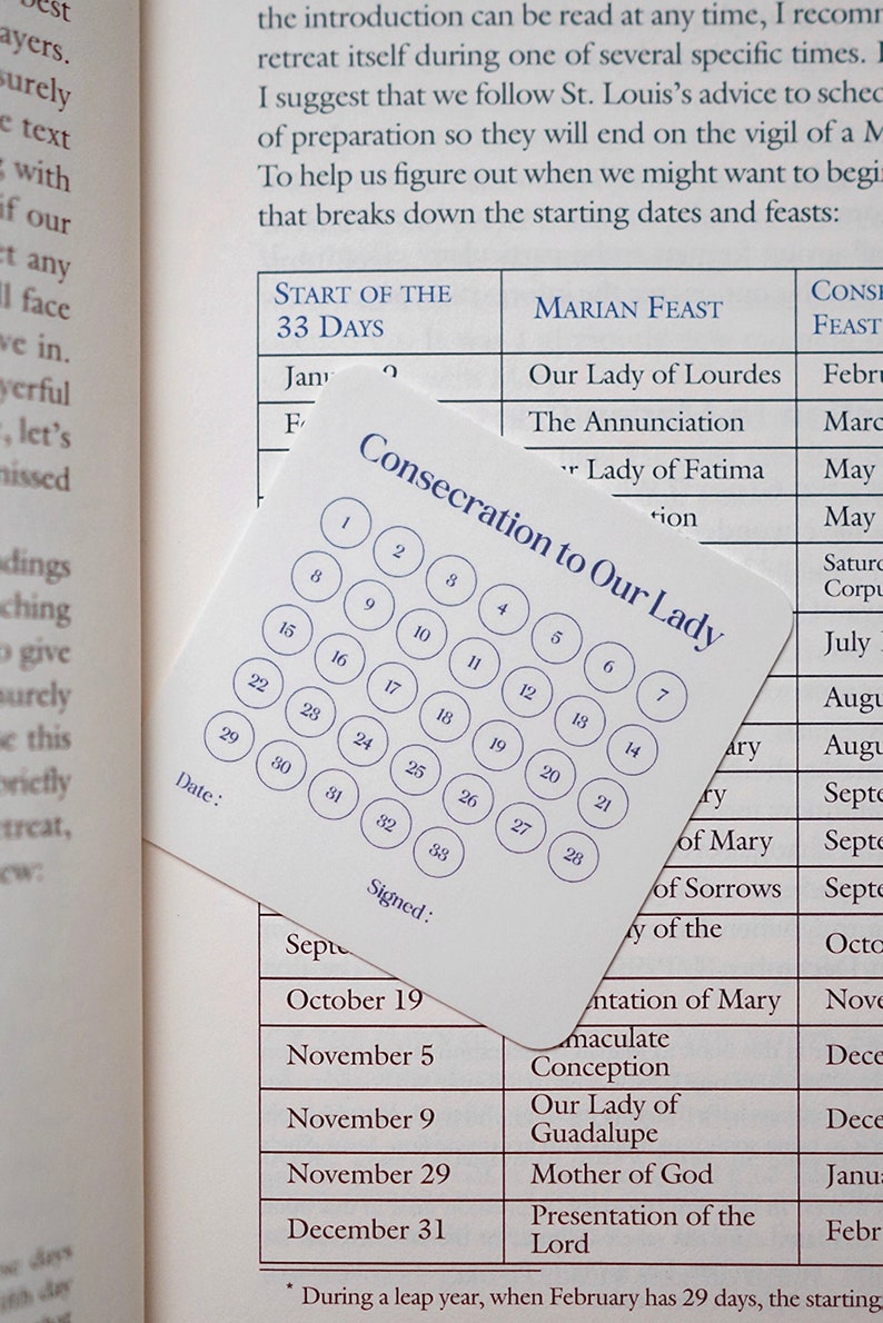 Marian Consecration Mini-card | 33 Day Devotion | Catholic Faith Prayer ...