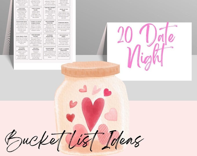 50 Date Bucket List Printable for Couples (PDF) - Etsy Canada