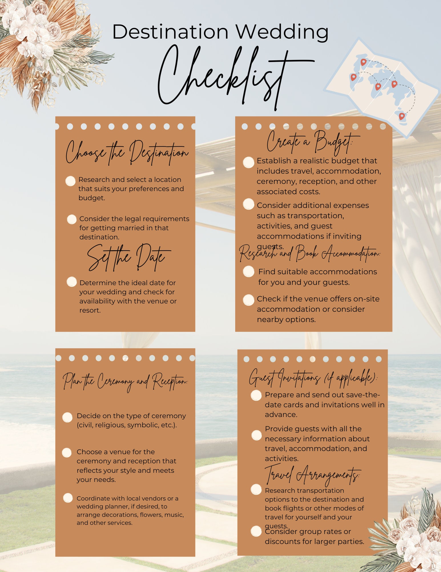 Destination wedding checklist for guests | Beachweddingtips.com