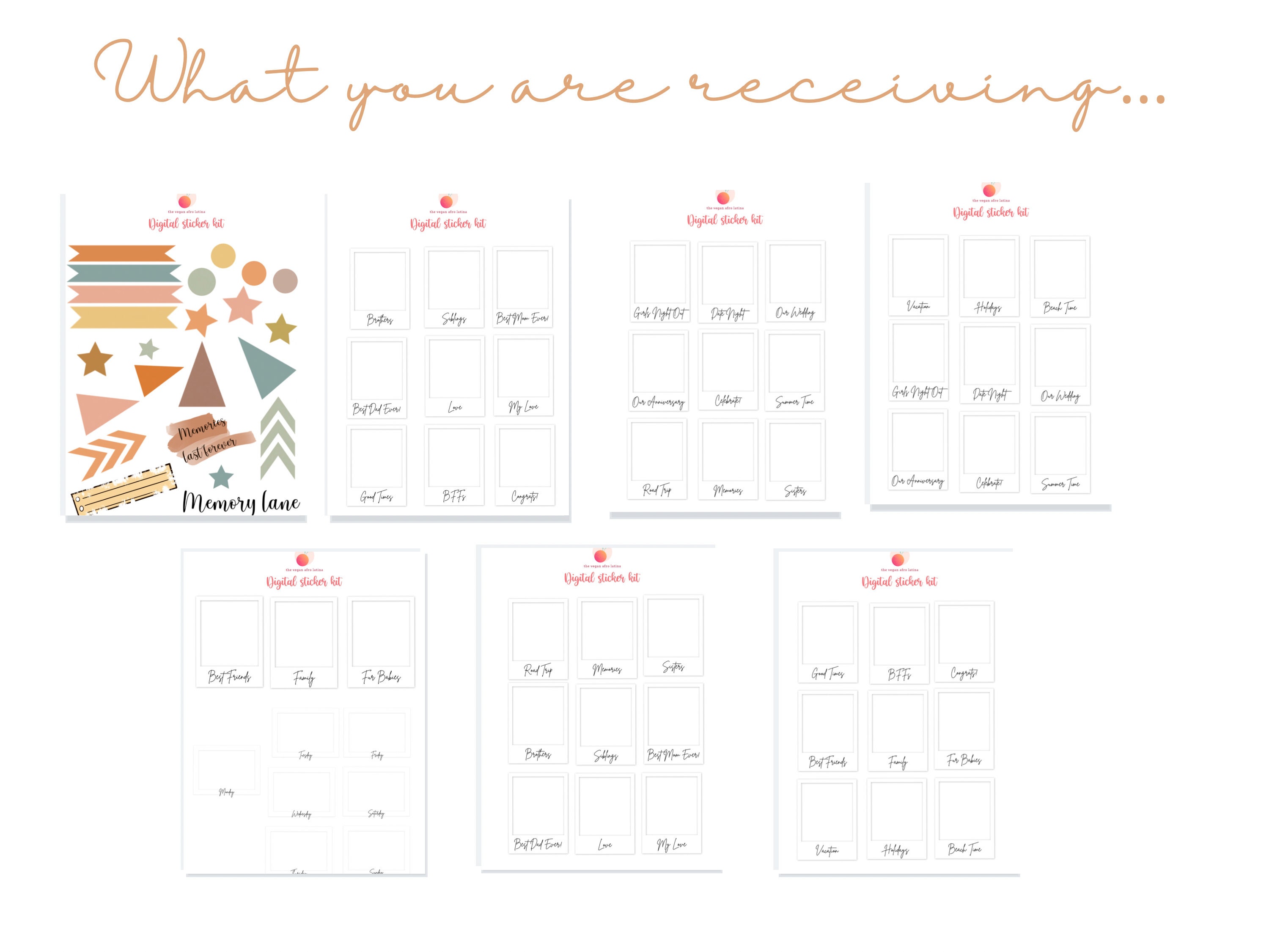 Memory Lane Sticker Kit Digital Sticker Kit Goodnotes - Etsy