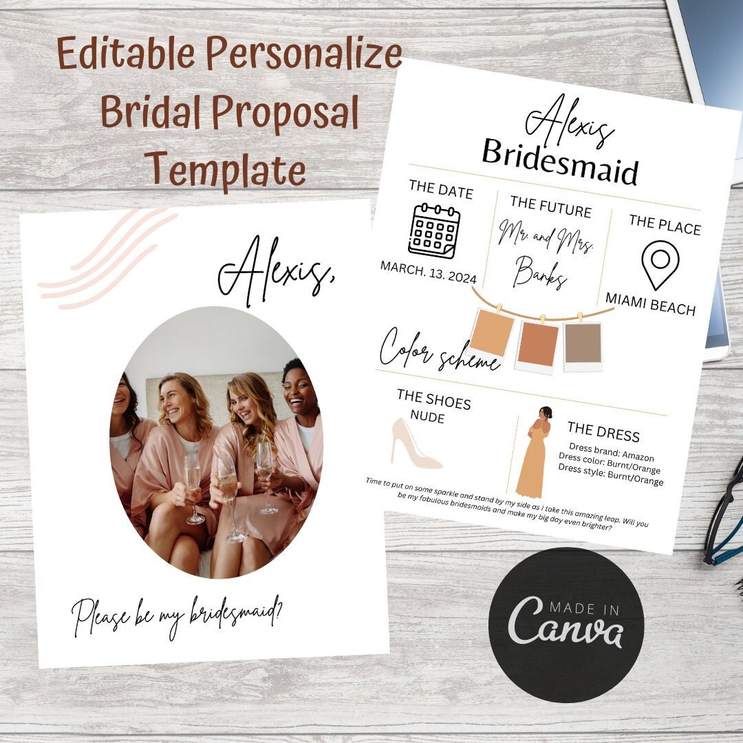 Bridal Party Proposal Card | Personalize Your Perfect Ask | Wedding Day ...