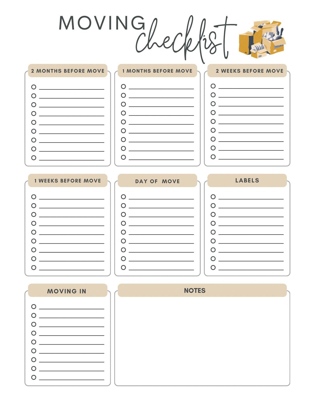 Moving Checklist Template, Travel Planner, Planner Template, Stay ...