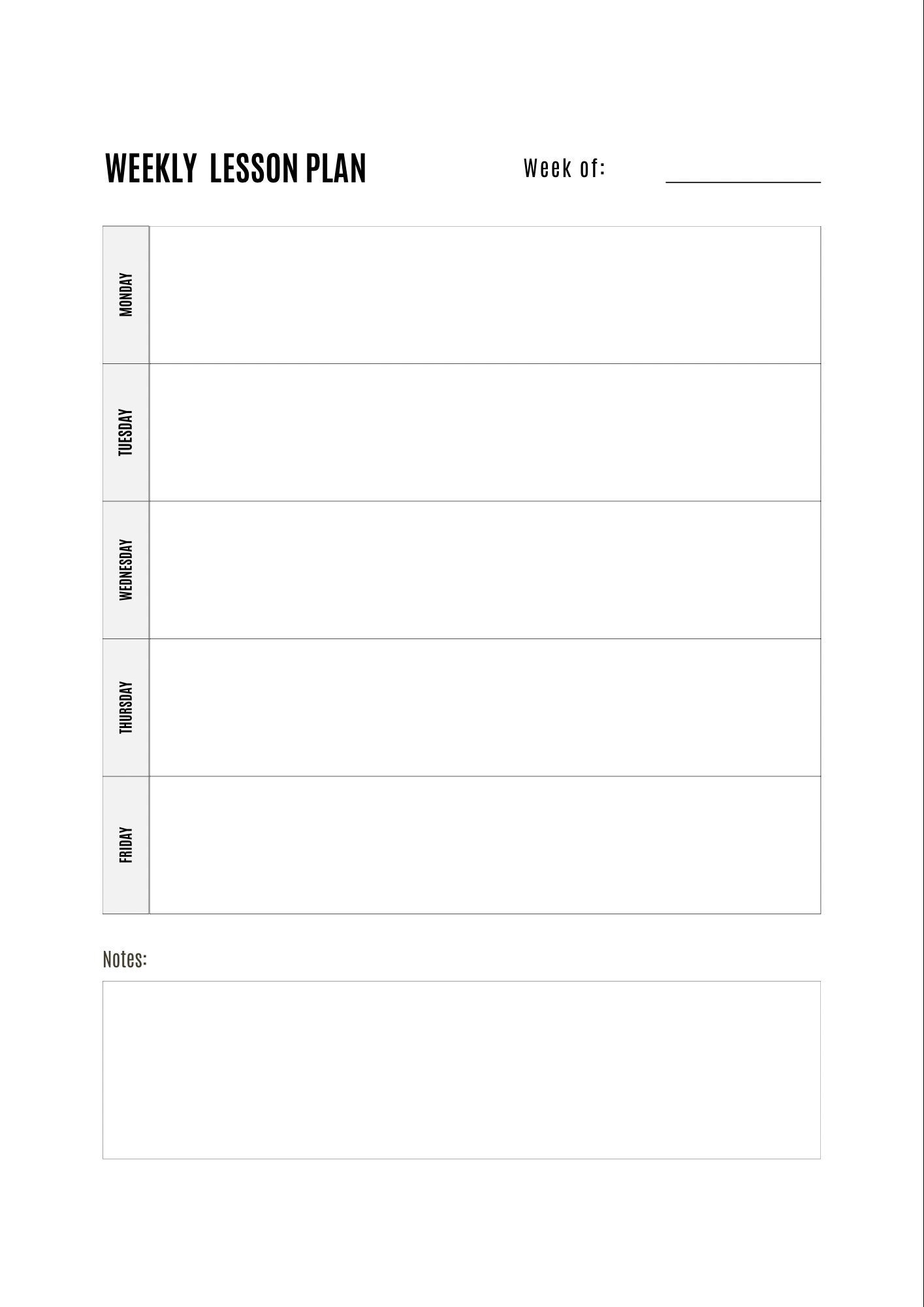 Weekly Lesson Plan Template Editable in Canva Standard Letter Size - Etsy