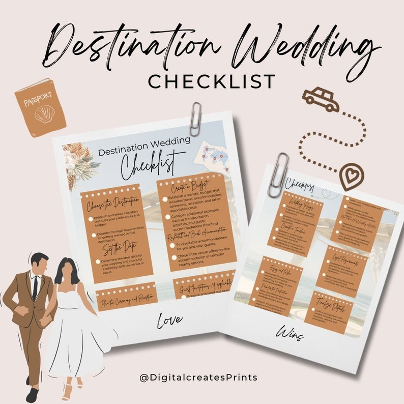 Destination Wedding Checklist - Etsy