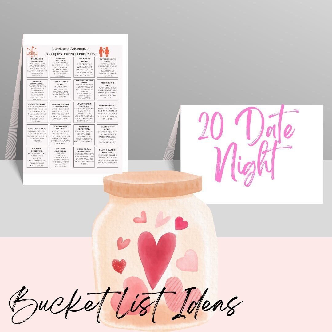 Couple Date Night Bucket List - PDF Download - Etsy