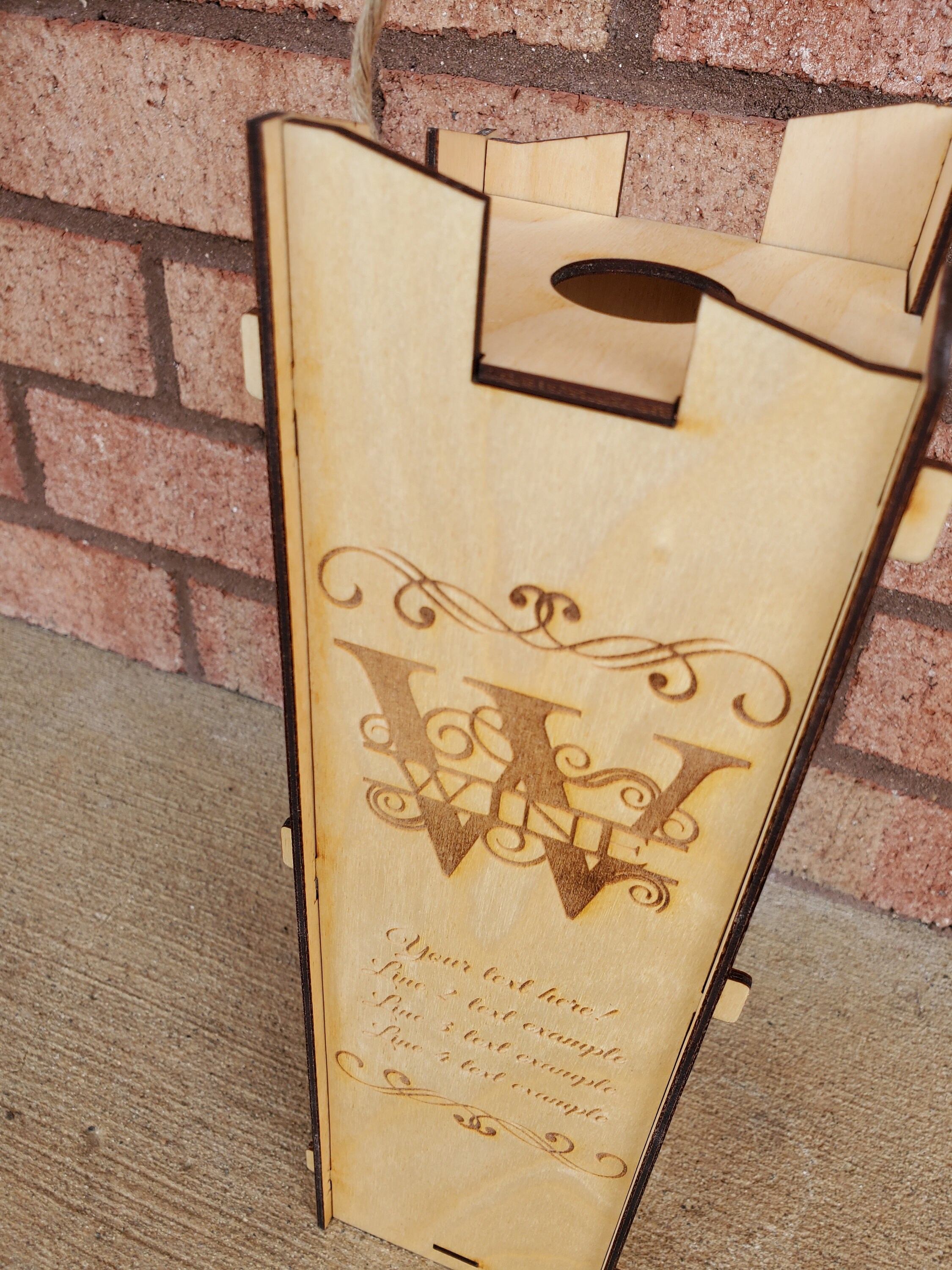 Personalized Mesh Wine Box Wine Bottle Holder Wooden Wine | Etsy