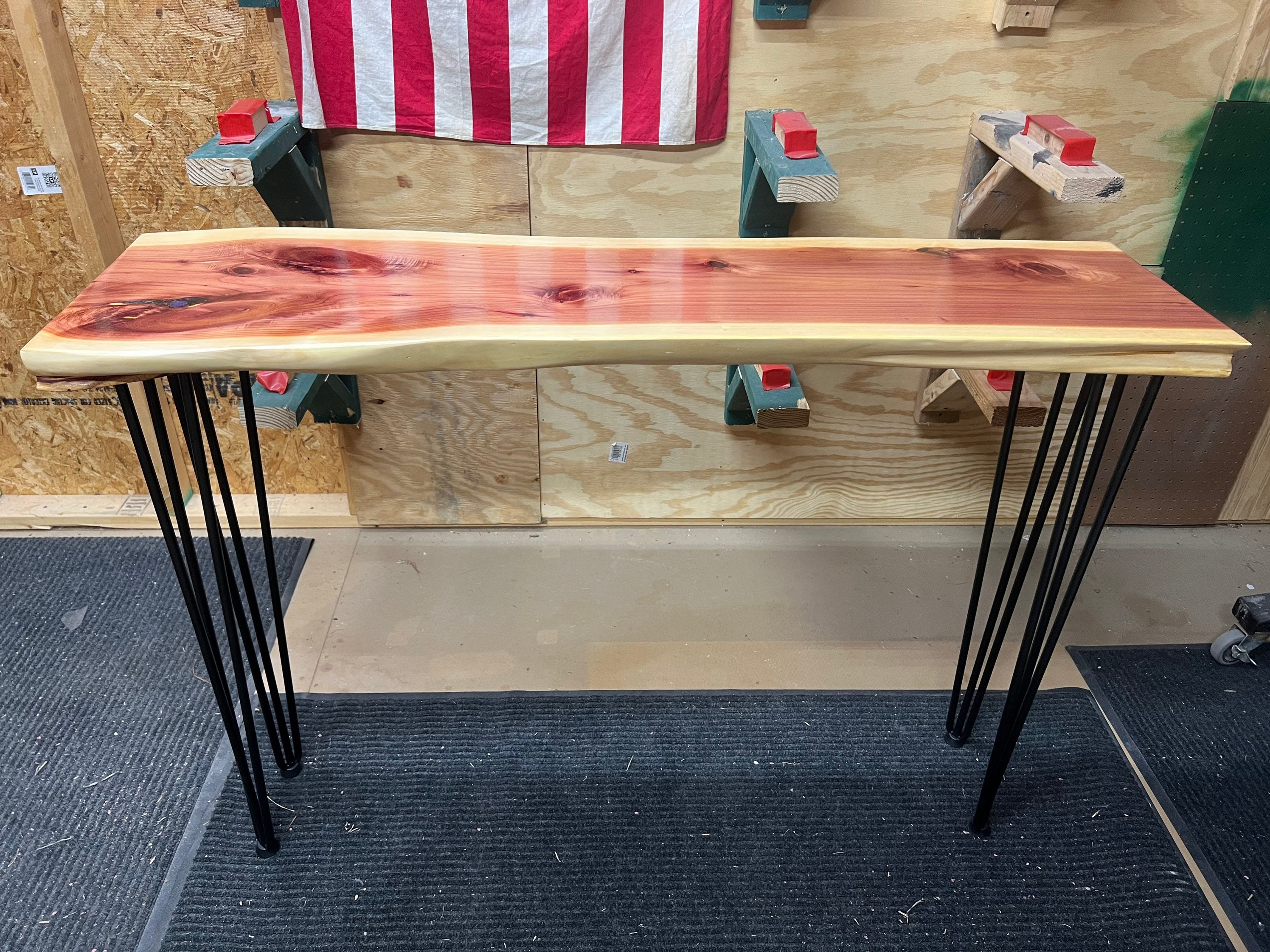 Entryway Furniture 48in 4ft 4 Legs Handmade Wood Live Edge Cedar Entry Table Home & Living ...