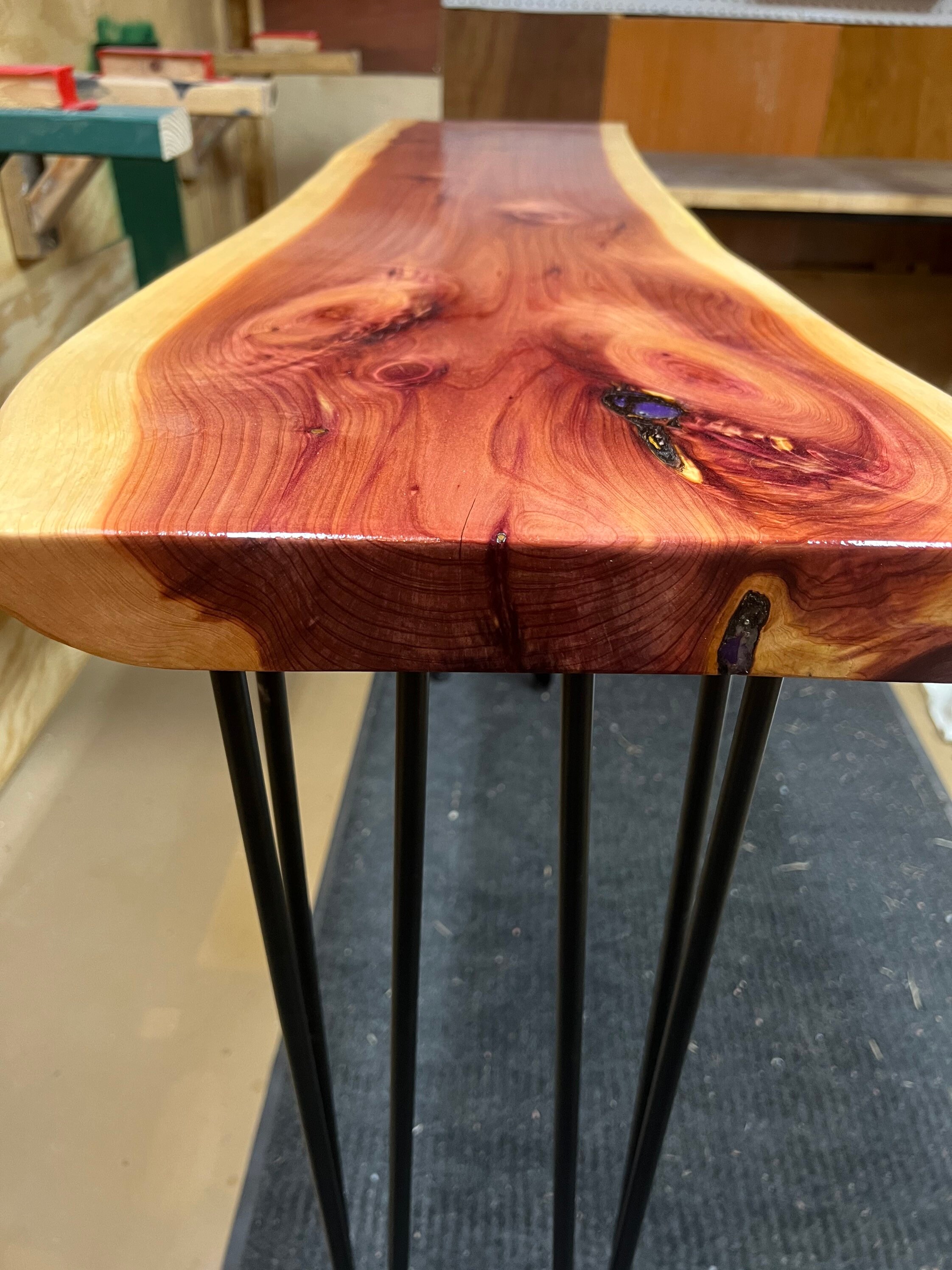 Entryway Furniture 48in 4ft 4 Legs Handmade Wood Live Edge Cedar Entry Table Home & Living ...