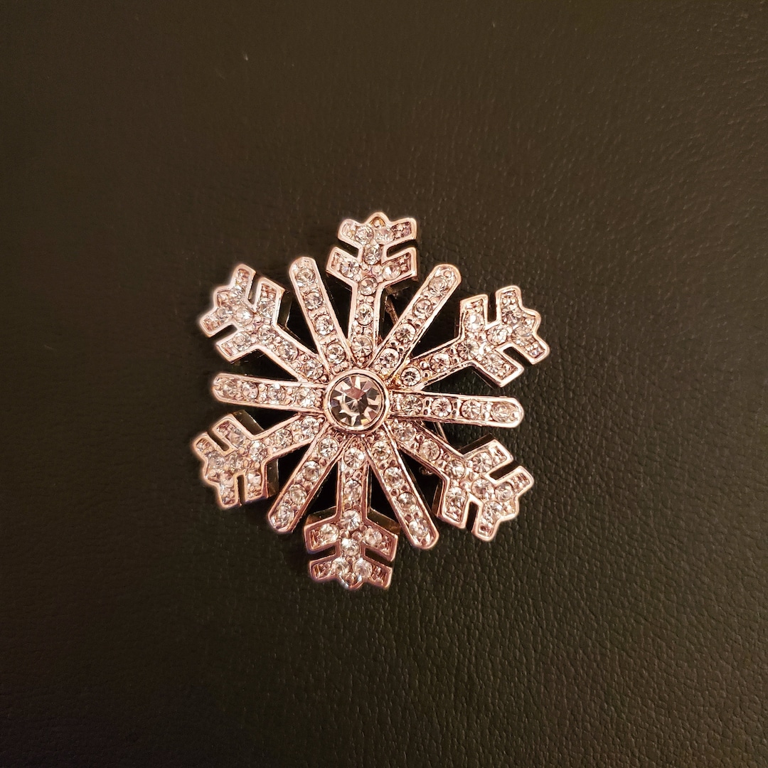 Monet Crystal Snowflake Brooch, Vintage Brooch, Monet Brooch, Monet ...