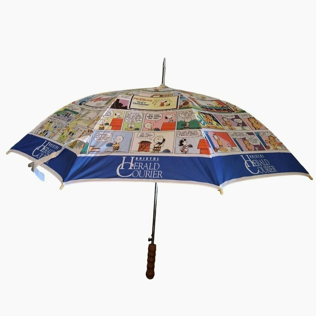 Vintage Newspaper Comic Strip Umbrella, Bristol Herald Courier, Peanuts ...