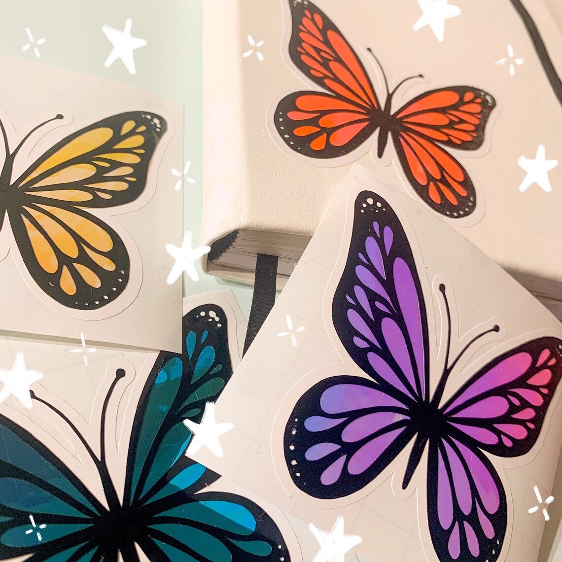 HOLOGRAPHIC Butterfly Decal | 5+ Color Options | Layered Vinyl Decal ...