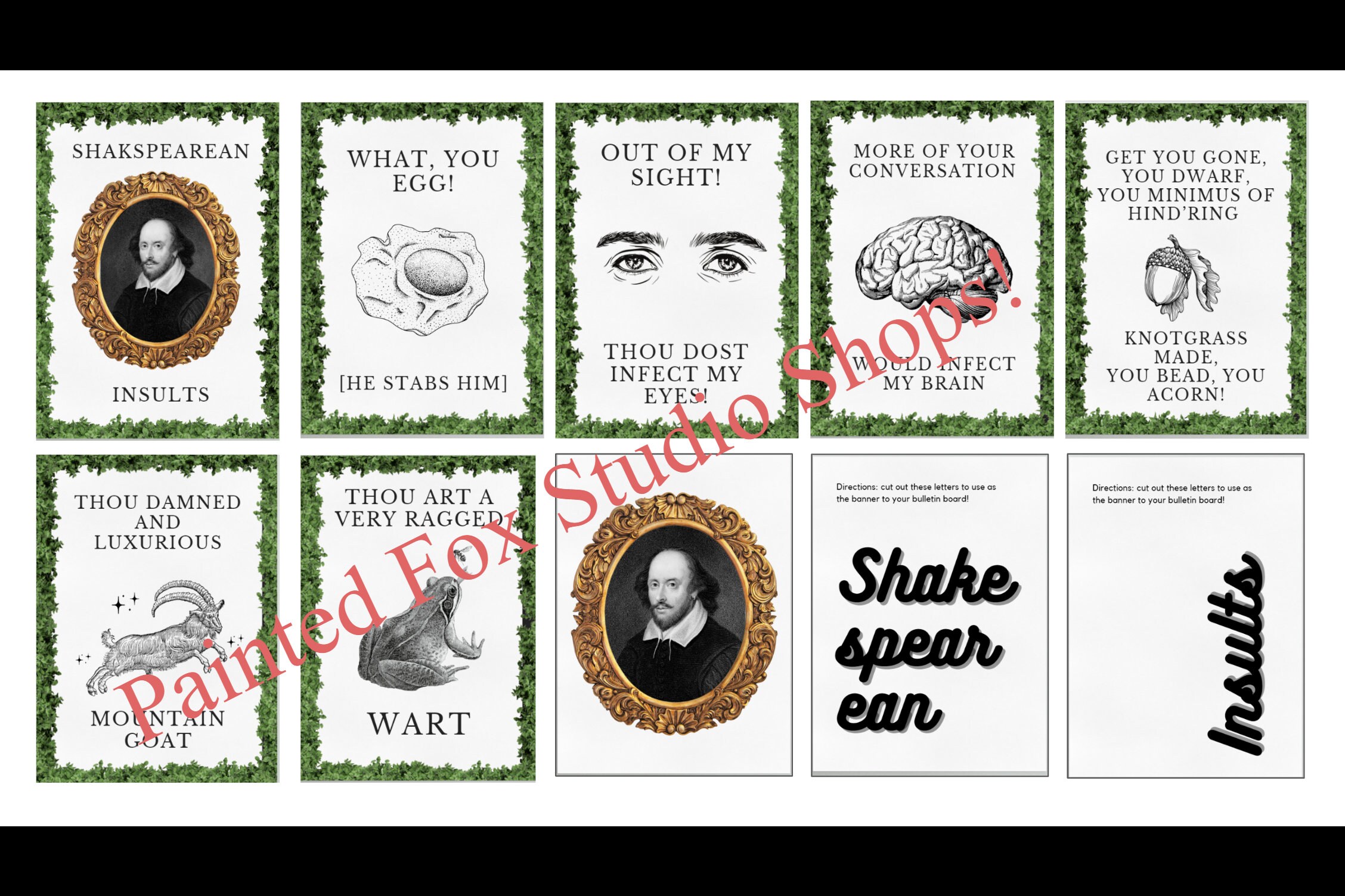 Shakespearean Insults Posters - Etsy