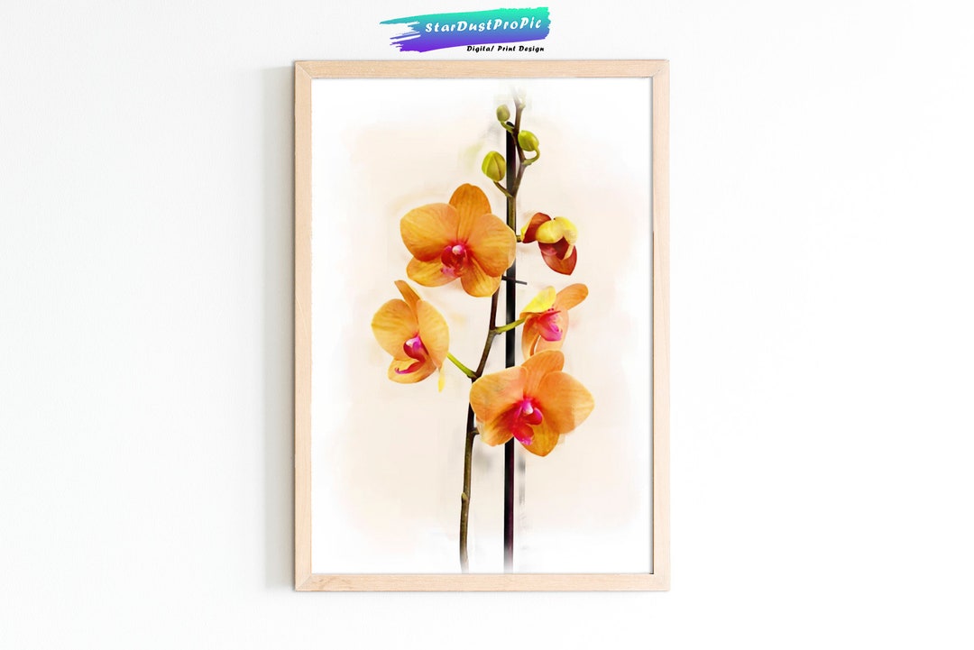 Print Coral Orchid, Instant Download, Digital Print, Wall Art, Painted ...