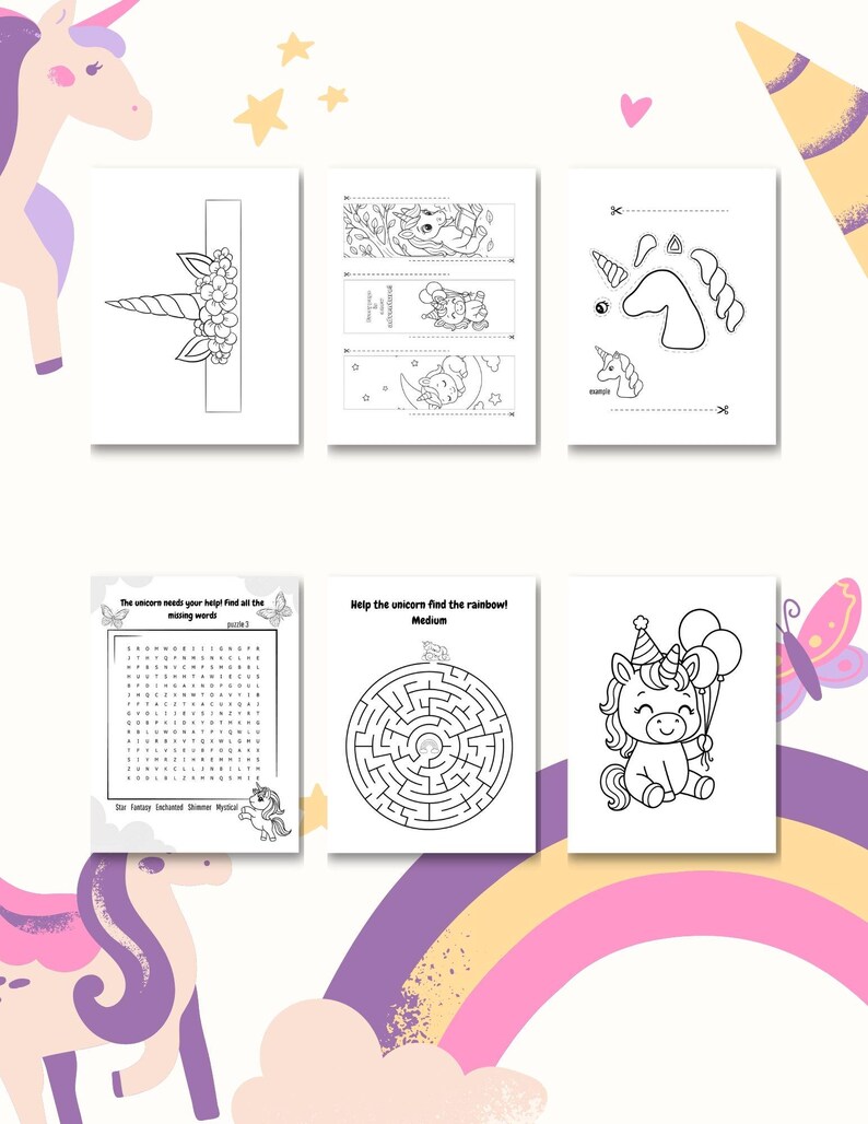 The Unicorn Activity Book | Printable Unicorn Activity Pack – Coloring ...