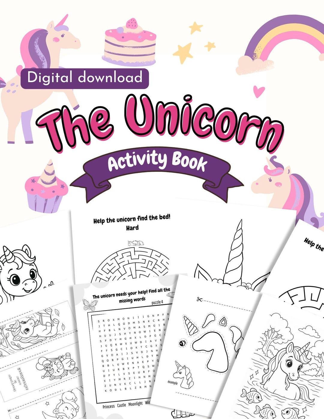 The Unicorn Activity Book | Printable Unicorn Activity Pack – Coloring ...