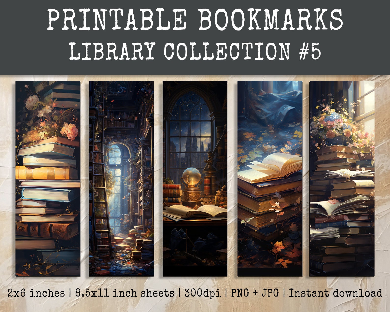 10 Printable Bookmarks | Library Collection #5 | Print and Cut ...