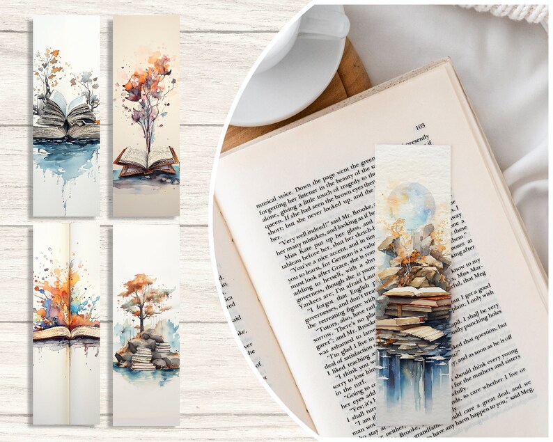 10 Printable Bookmarks Library Collection 1 Print and Cut - Etsy