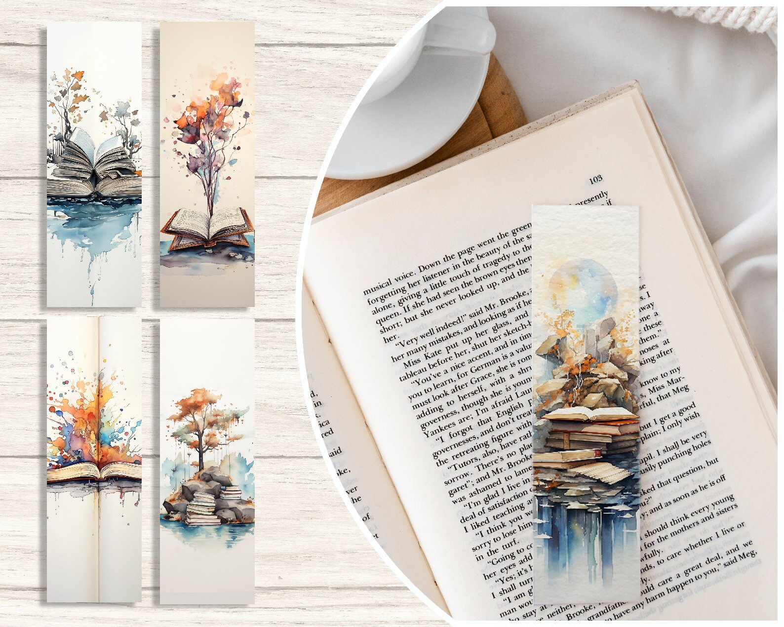 10 Printable Bookmarks Library Collection 1 Print and Cut - Etsy