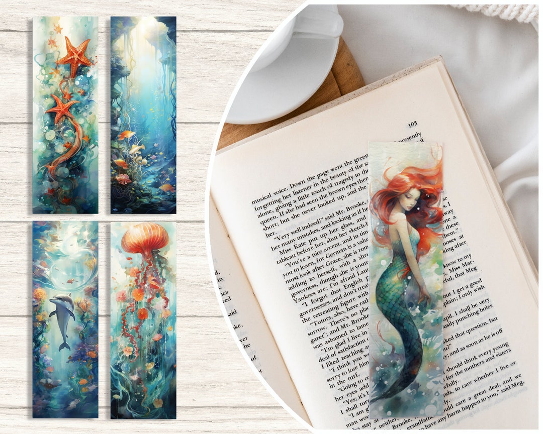 10 Printable Bookmarks | Mermaid Collection #1 | Print and Cut ...