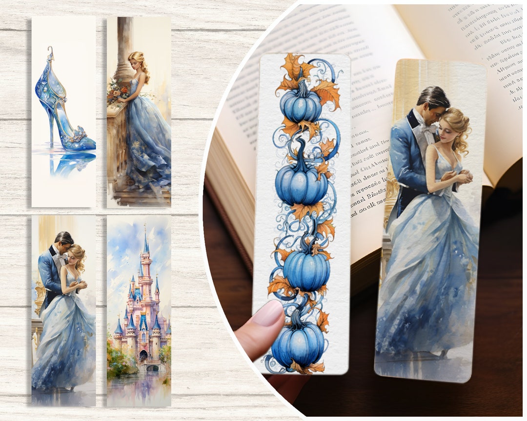5 Printable Bookmarks | Cinderella Inspired Bookmark | Fairy Tales #1 ...