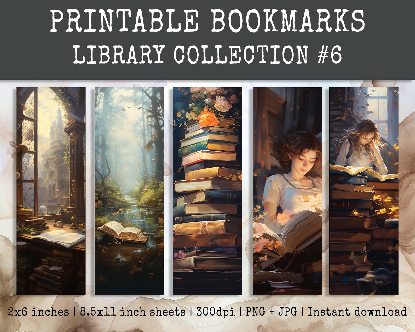 10 Printable Bookmarks | Library Collection #6 | Print and Cut ...