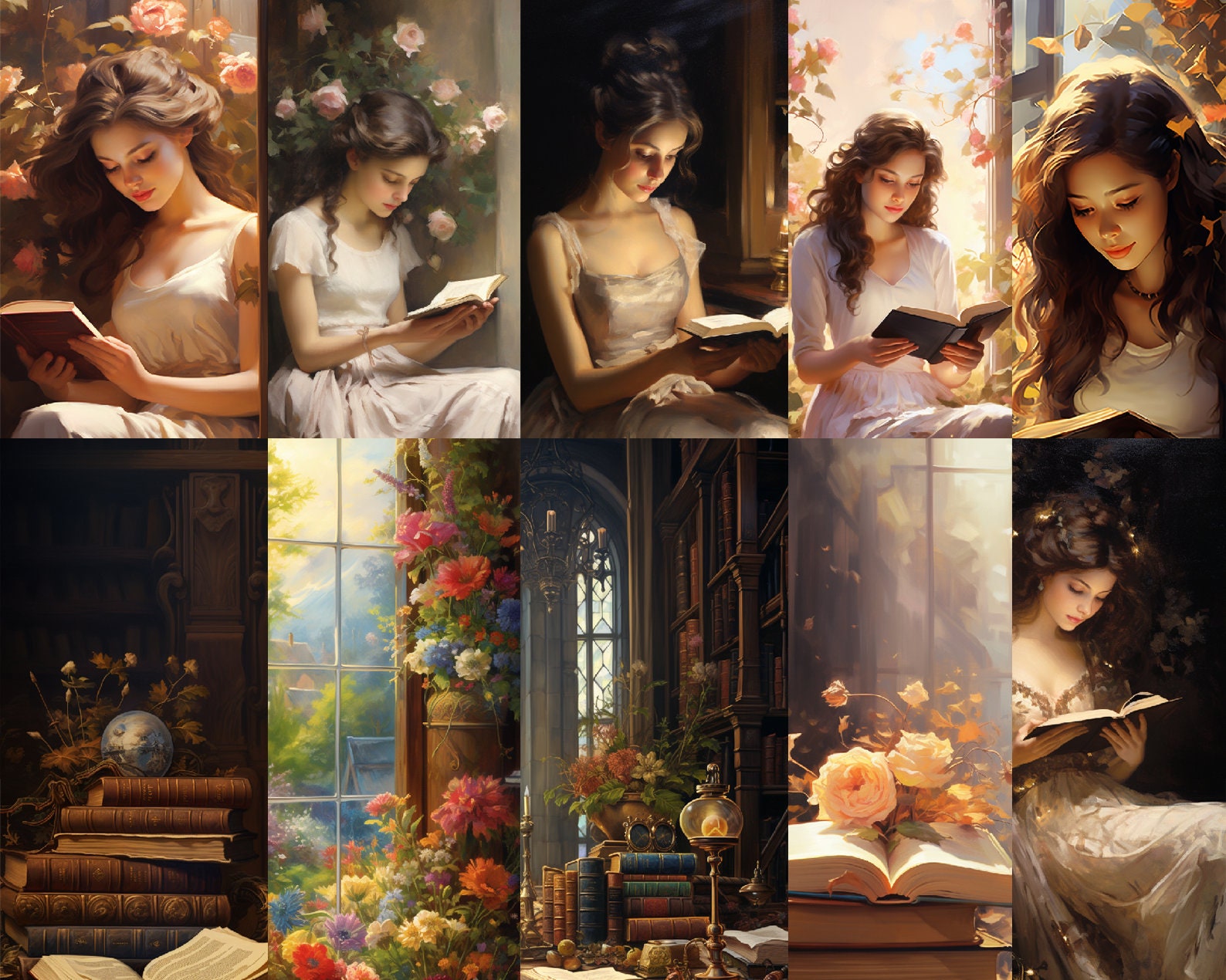 10 Printable Bookmarks Library Collection 4 Print and Cut - Etsy