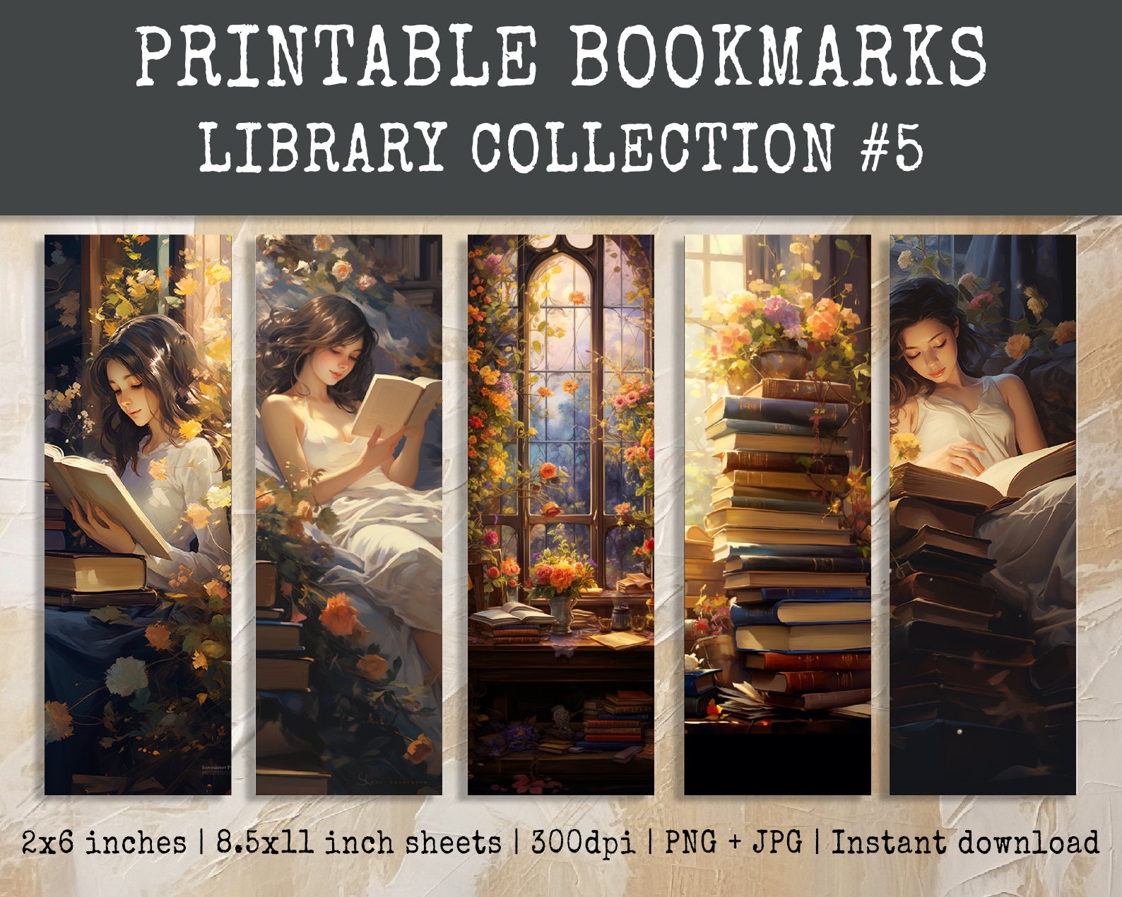10 Printable Bookmarks | Library Collection #5 | Print and Cut ...