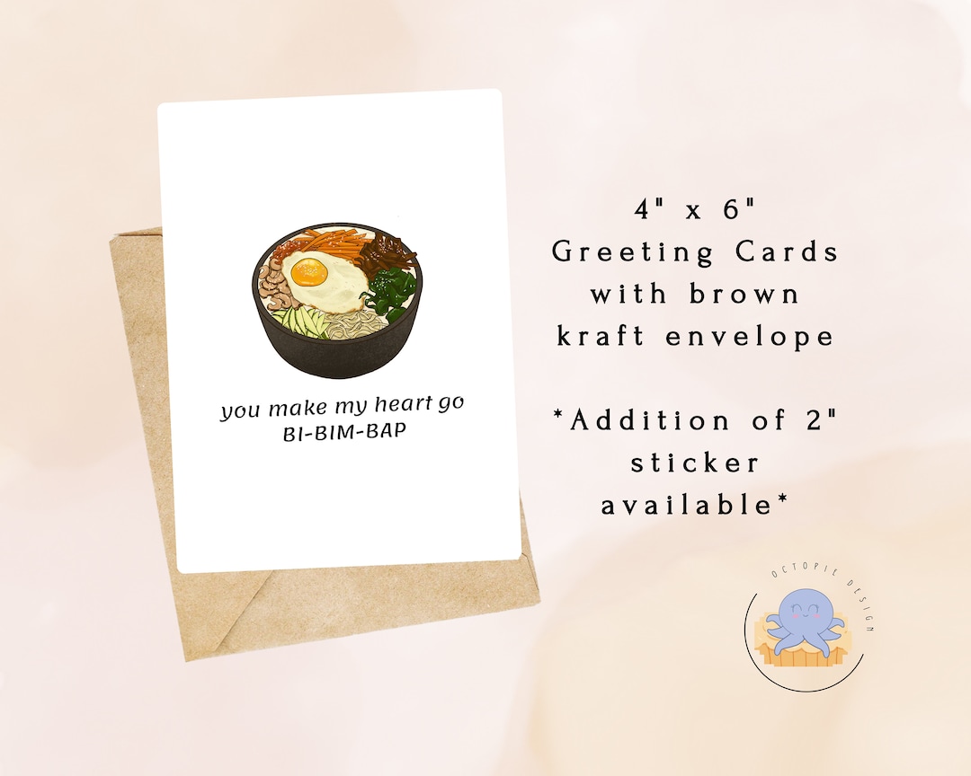 You Make My Heart Go BI-BIM-BAP - Everyday Card, Valentines Day, Love ...