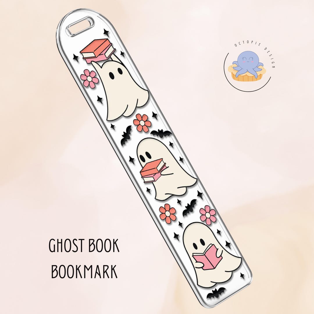 Bookish Ghost Acrylic Bookmark, Halloween Bookmarks, Gifts for Readers ...