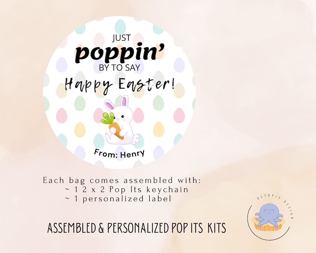 Easter Pop Its Party Favors, Personalized Class Easter Classroom Gift ...