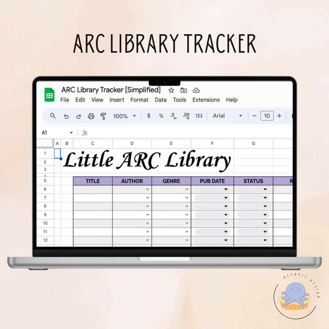 ARC Library Tracker | Google Sheets Template | Book Log | Library Log ...