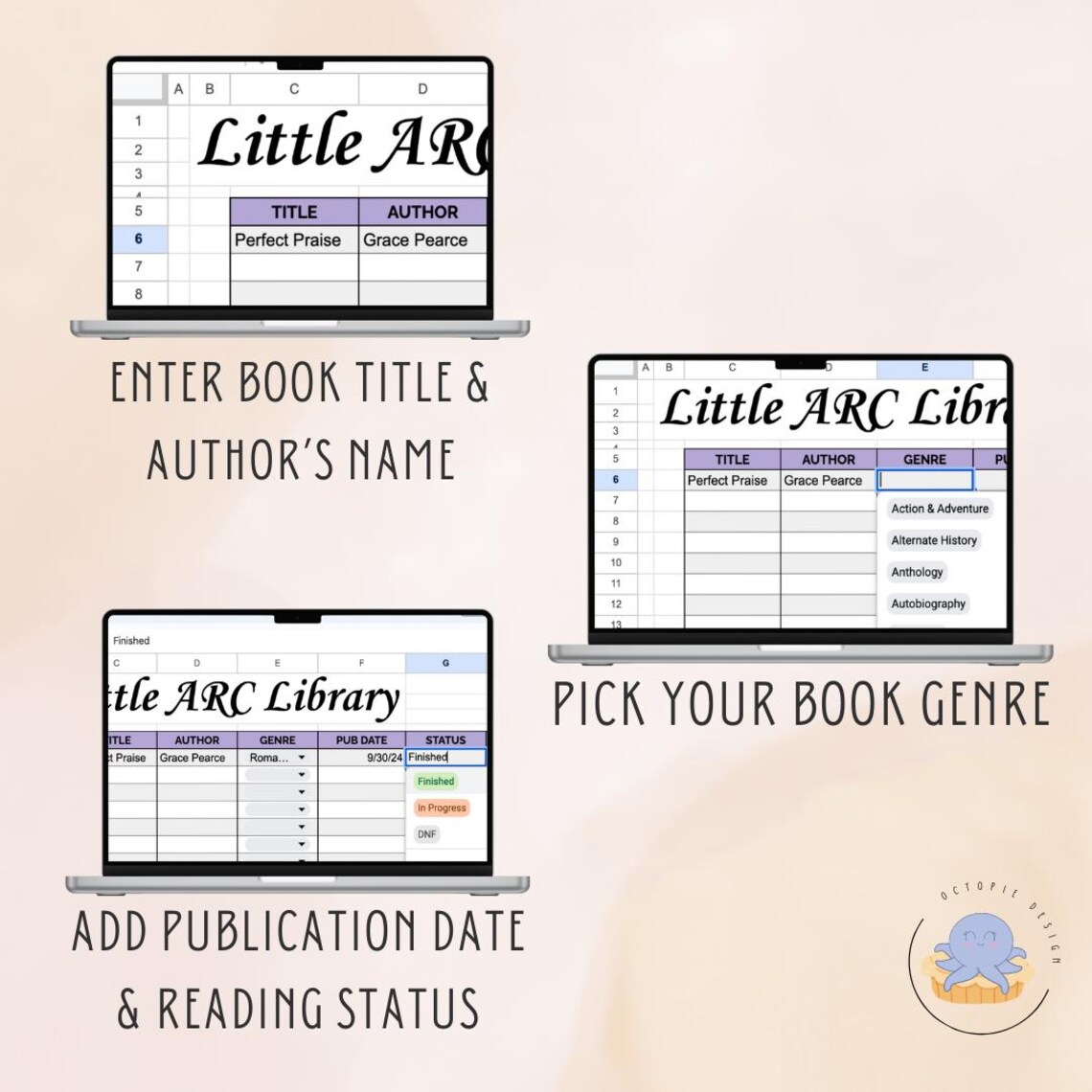 ARC Library Tracker | Google Sheets Template | Book Log | Library Log ...