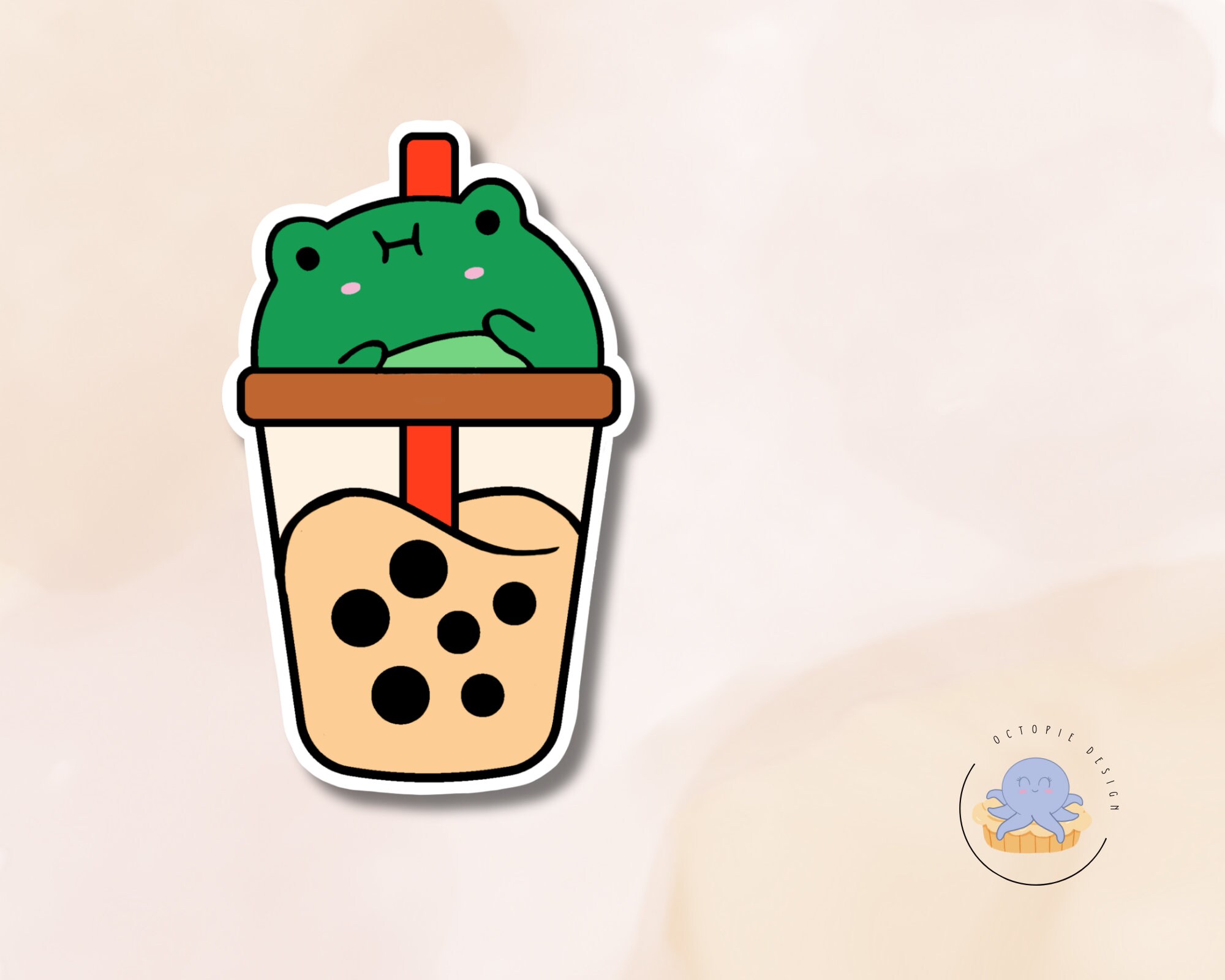 Frog Boba Vinyl Die Cut Sticker Boba Lover and Enthusiast Gift Cute ...