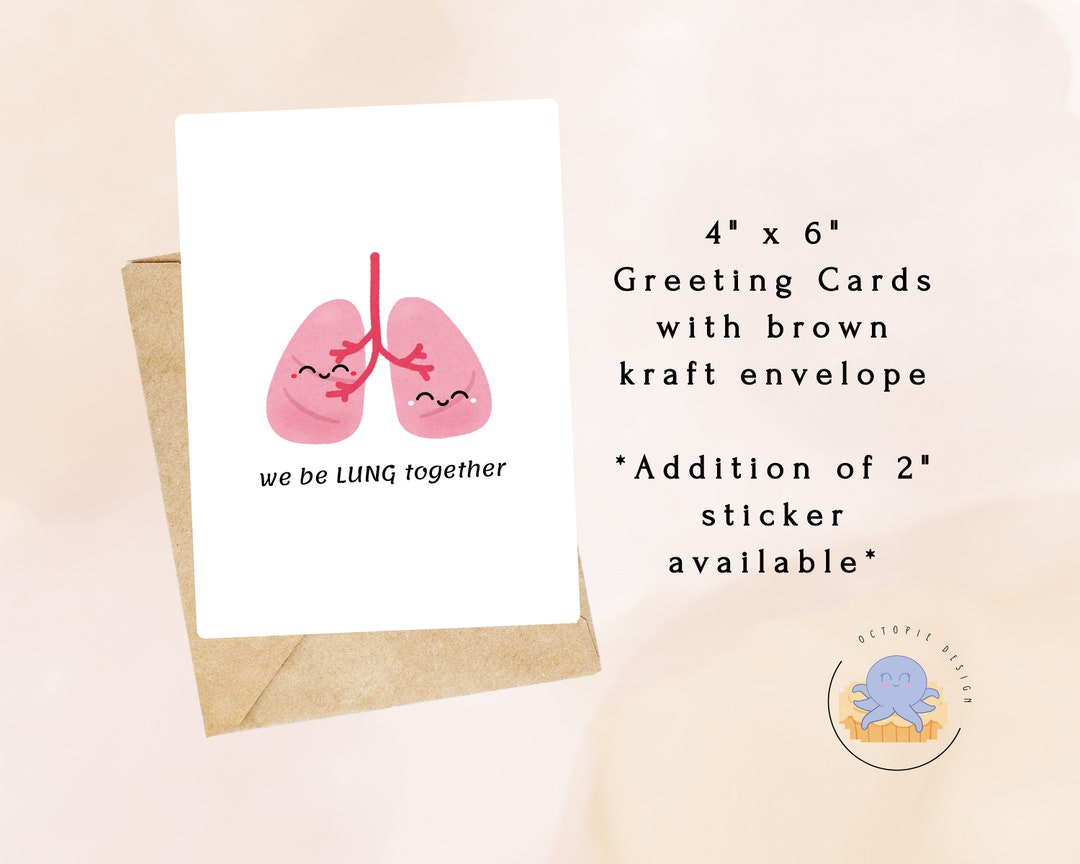 We Be LUNG Together - Everyday Card, Valentines Day, Anniversary, Love ...
