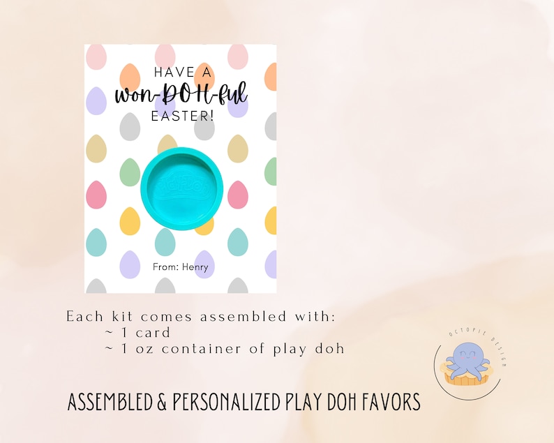 Have A Won-duh-ful Easter Doh Party Favors, Classroom Gifts, Easter ...