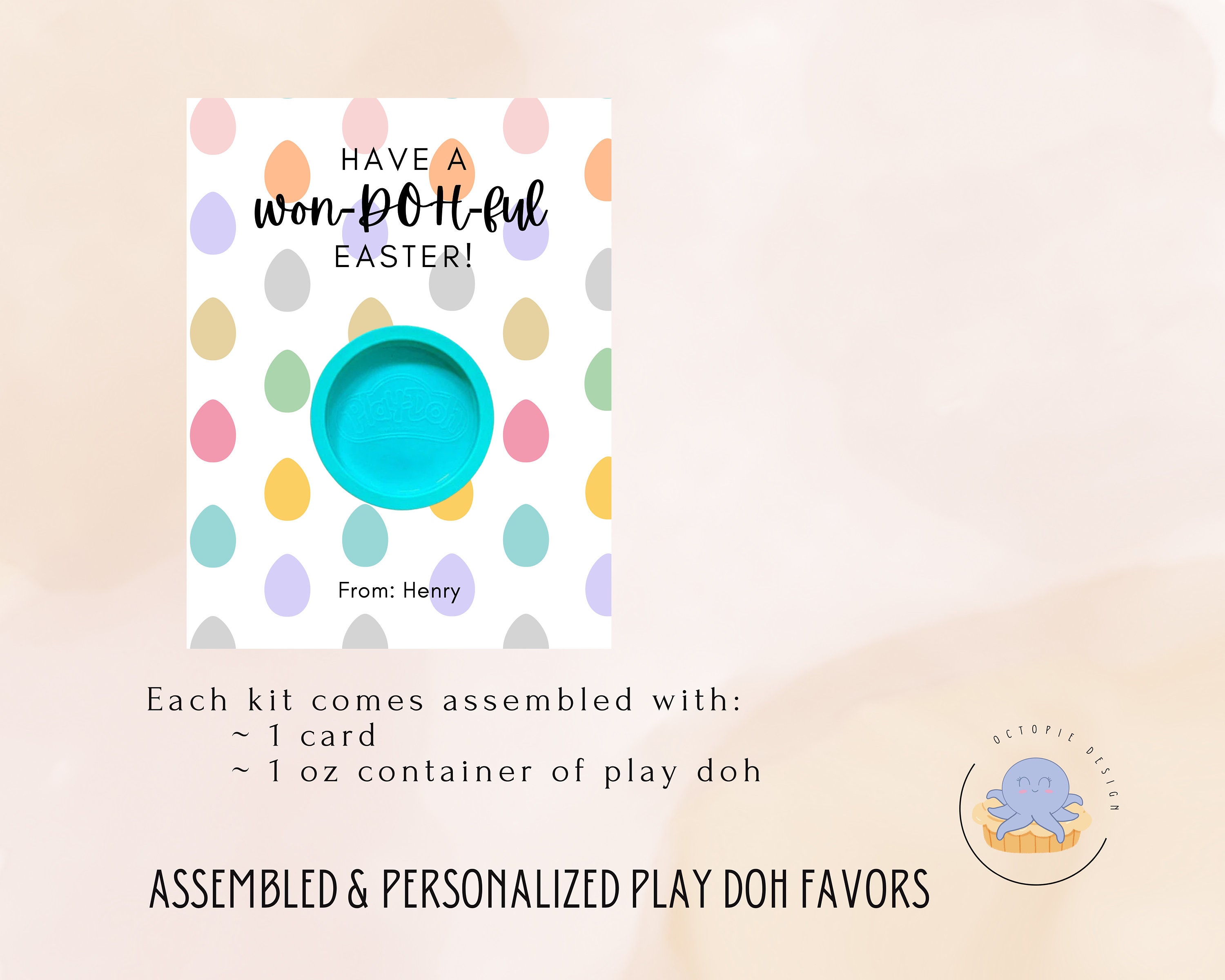 Have A Won-duh-ful Easter Doh Party Favors, Classroom Gifts, Easter ...