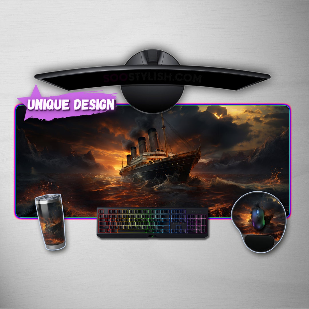 Titanic Desk Mat Wrist Rest Mouse Pad and Insulated Tumbler - Etsy