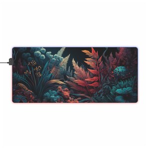 Wild Flowers Desk Mat Unique Design Desk Pad Black Desk Mat Wild Floral ...